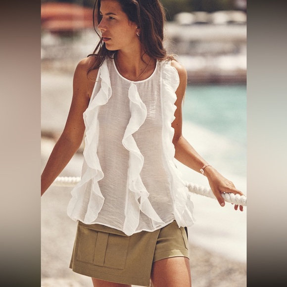 Zara | Tops | Zara Ruffled Top | Poshmark